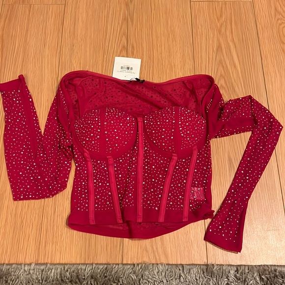 Tops | Rhinestone Cowgirl Bedazzled Mesh Top With Padded Cups | Poshmark